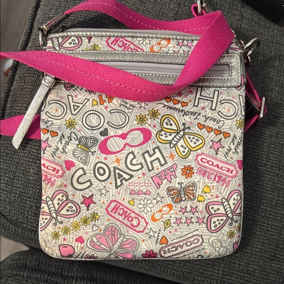 Coach | Bags | Coach Multicolor Crossbody Bag With Pink Strap Price Is ...